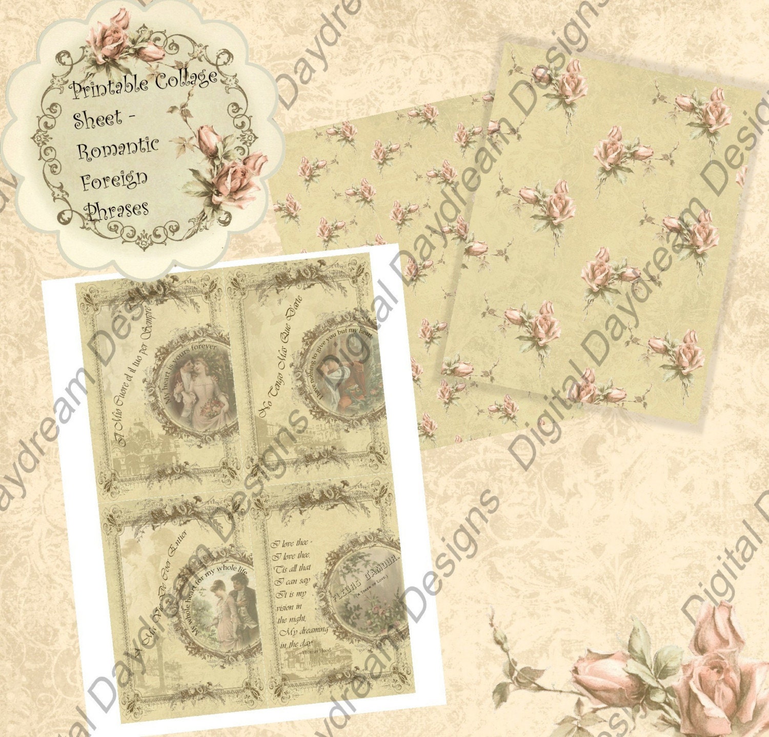 Instant Download Digital Printable Collage Sheet - 3.5 X 5.25 Size ...