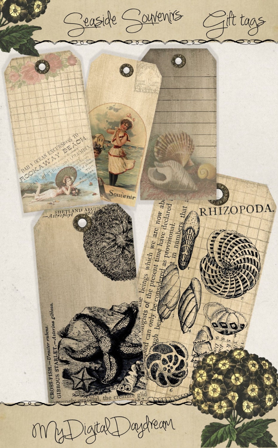 Printable Plain Gift Tags Journal Tags Digital Scrapbook - Etsy