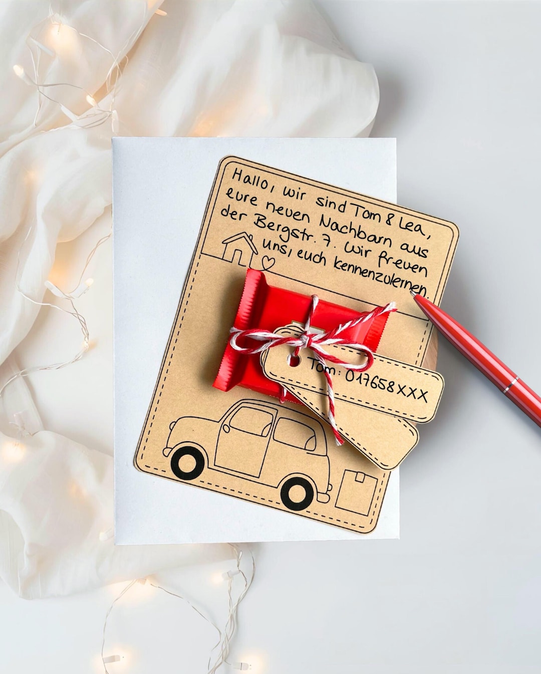 Welcome Card for New Neighbors, Moving-in Card, Small Gift for the ...