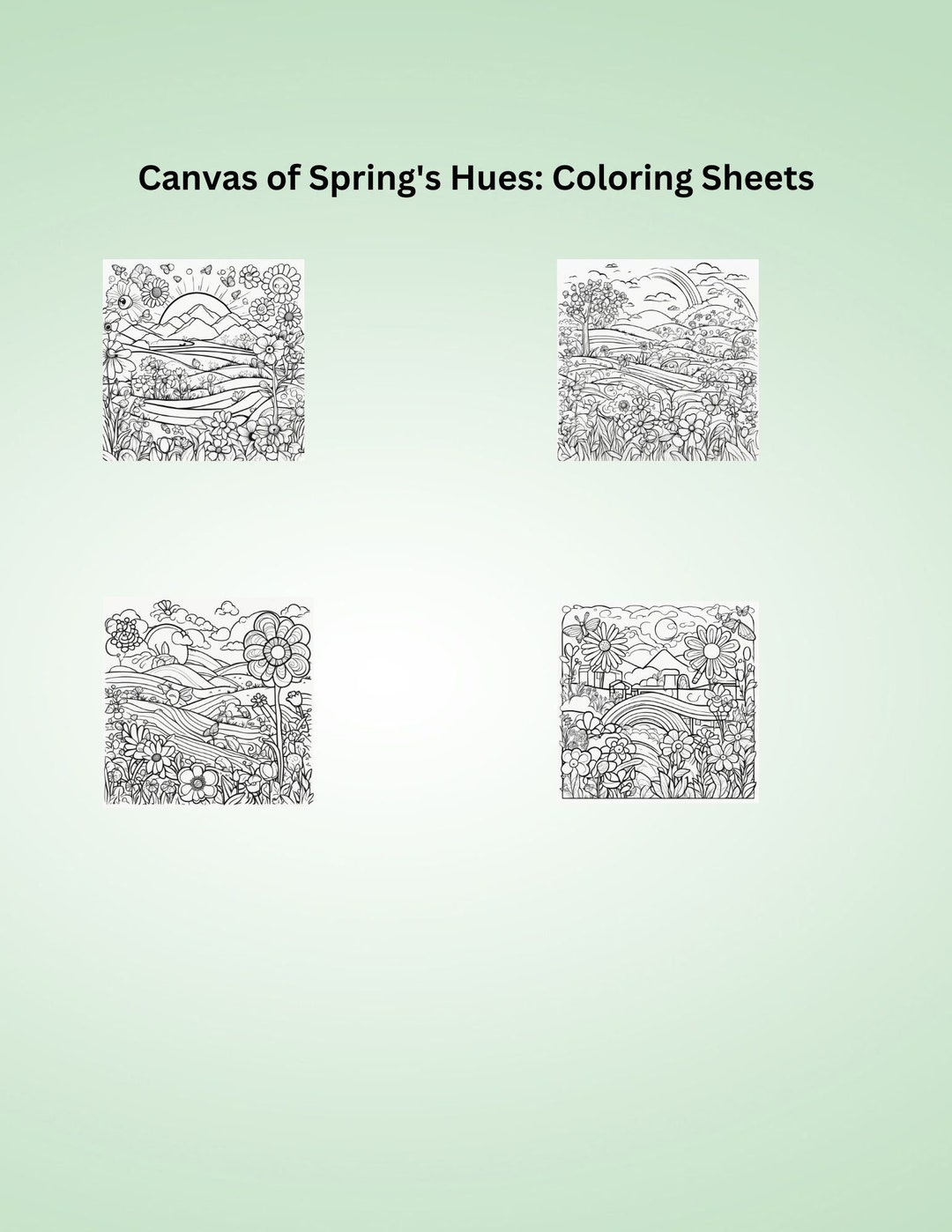 Springtime Adult Coloring Sheet - Etsy