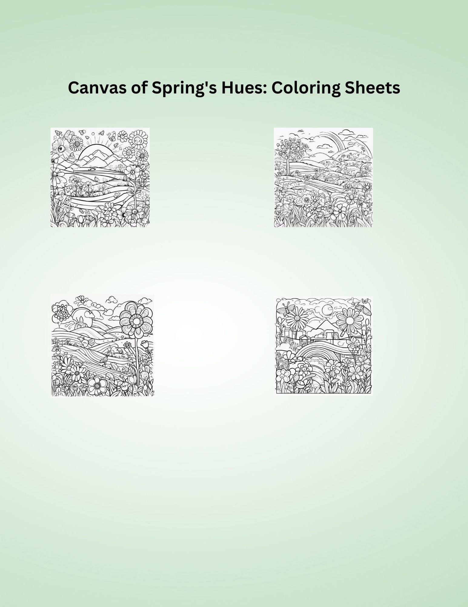 Springtime Adult Coloring Sheet - Etsy