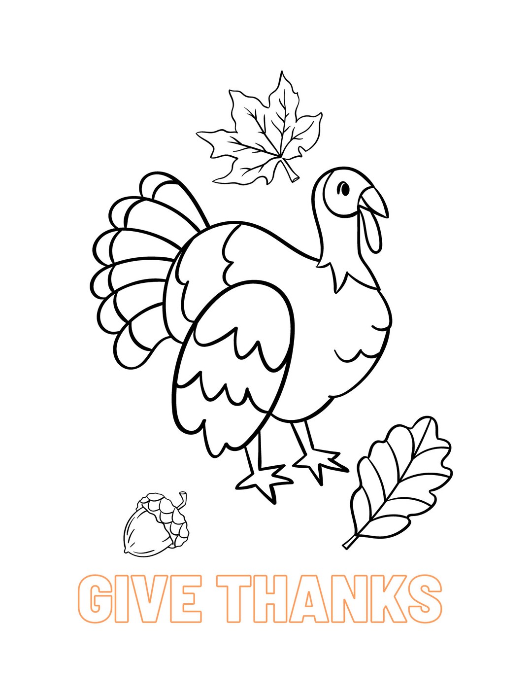 Give Thanks: Coloring Sheet - Etsy