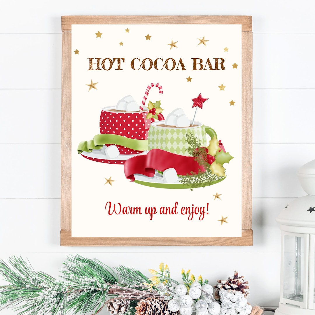 HOT COCOA BAR Printable Sign, Hot Chocolate Bar Sign, 8x10 Instant ...