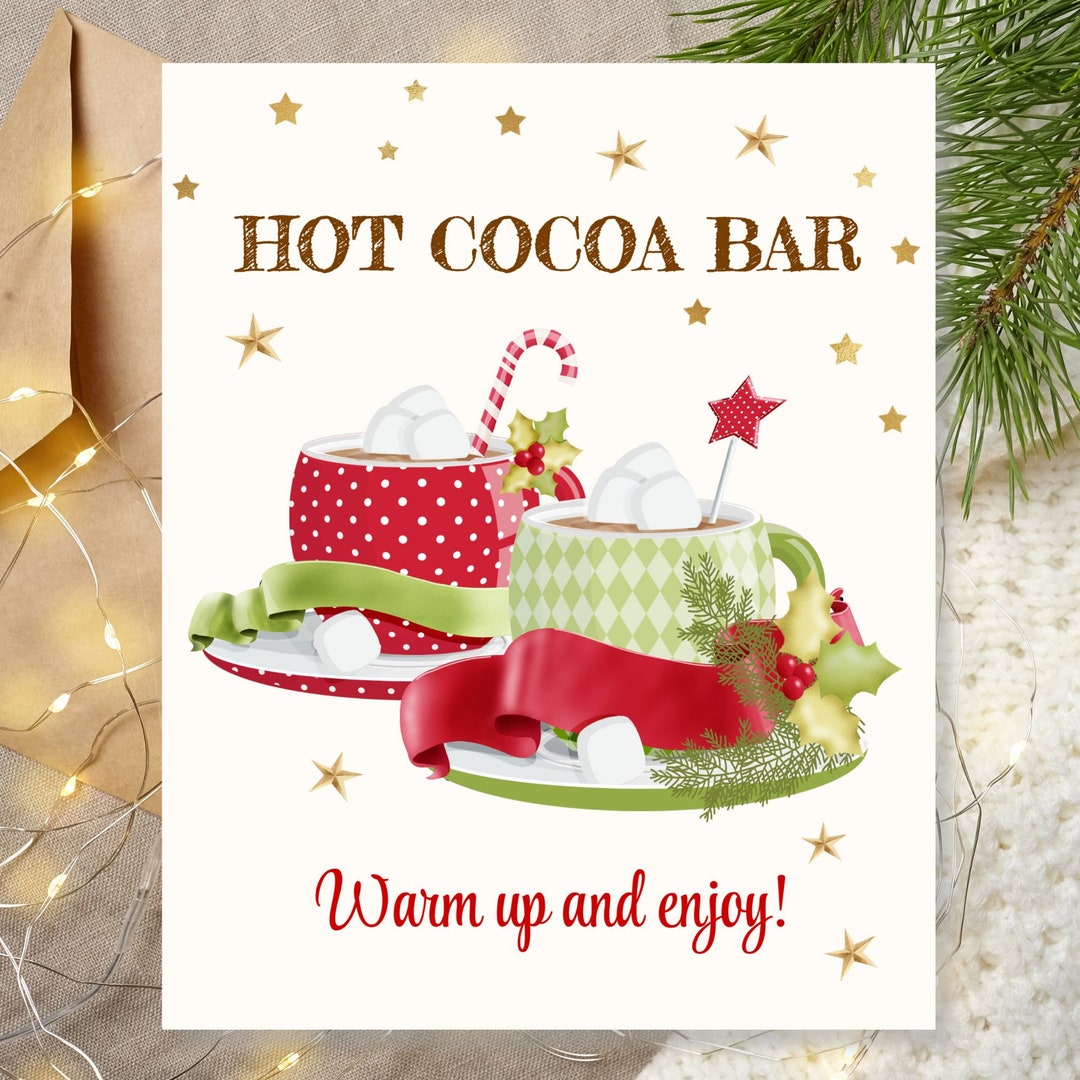 HOT COCOA BAR Printable Sign, Hot Chocolate Bar Sign, 8x10 Instant ...