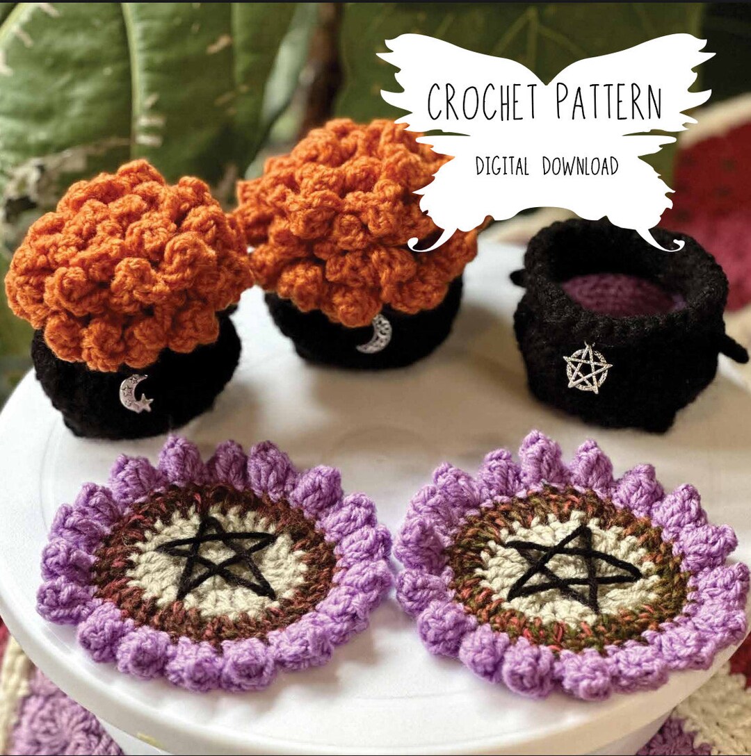 Witches Cauldron Coasters Pattern || Crochet Digital Pattern || Crochet ...