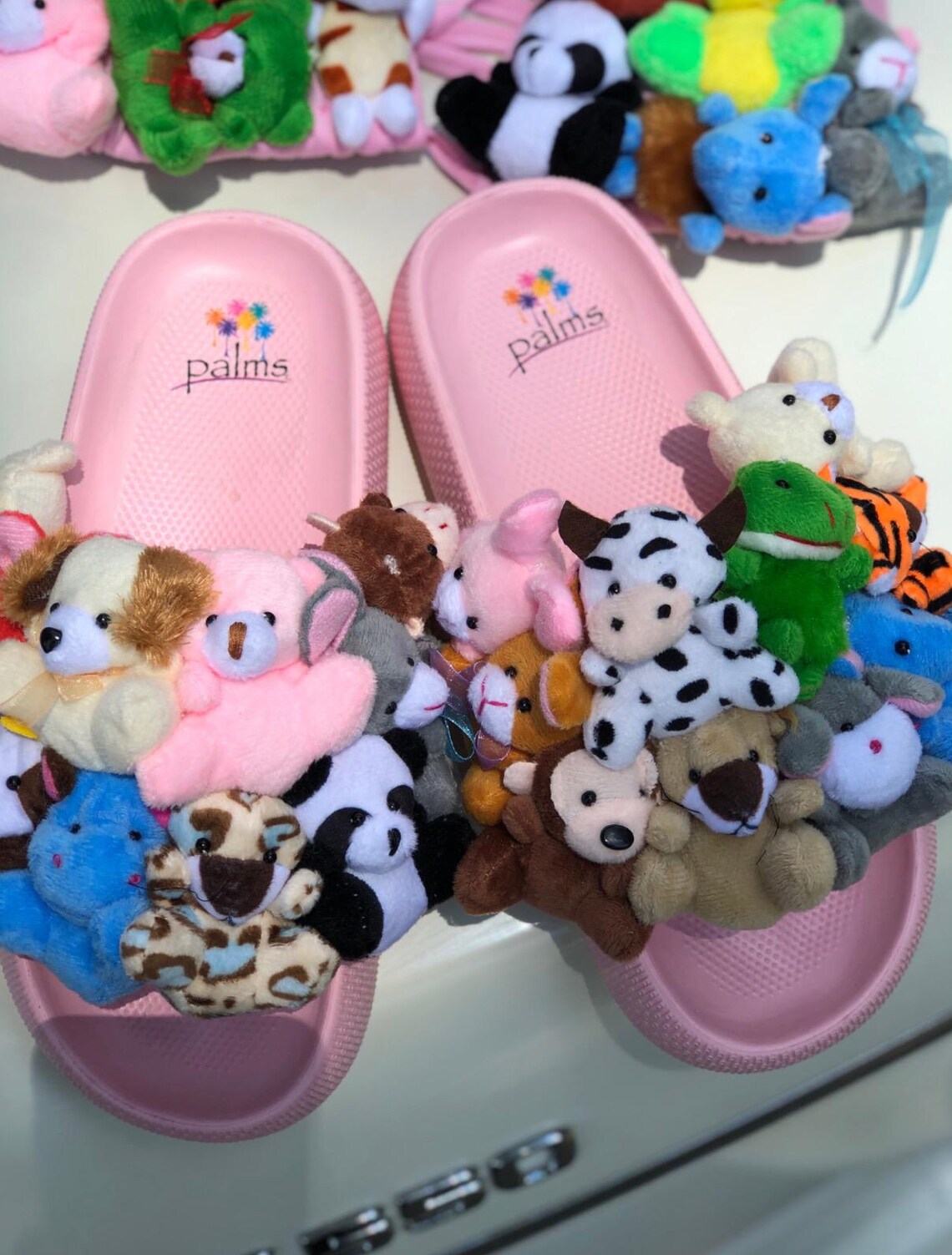 Mini Plush Animal Swimsuit TOP With MATCHING Slides Cute Trendy Shoes ...