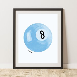 Lucky 8 Ball Wall Art, Modern Kitchen Decor, Trendy Wall Art, Vintage ...