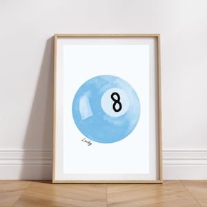 Lucky 8 Ball Wall Art, Modern Kitchen Decor, Trendy Wall Art, Vintage ...