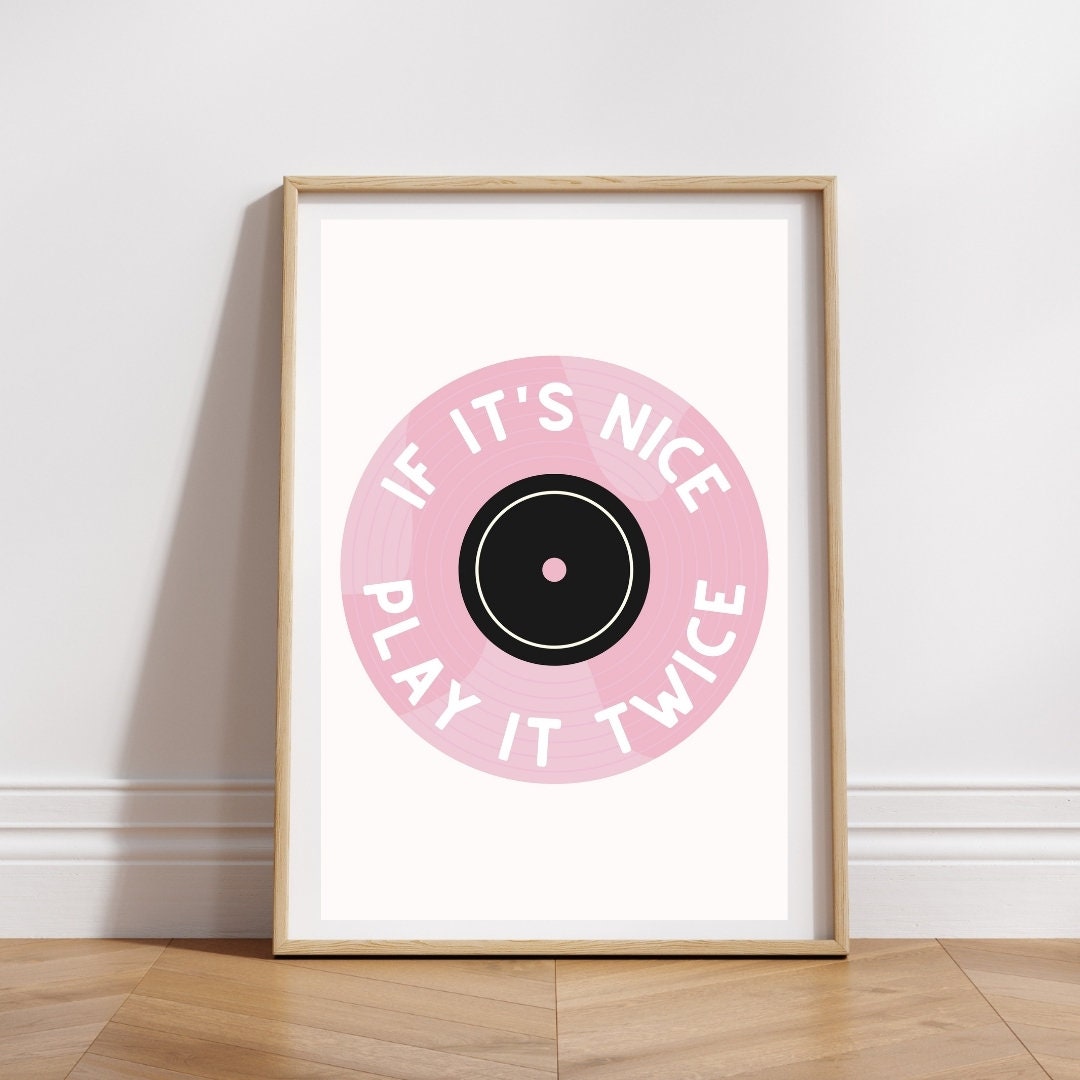 Light Pink Vinyl Record Print: Y2K Girly Music Wall Art (digital ...