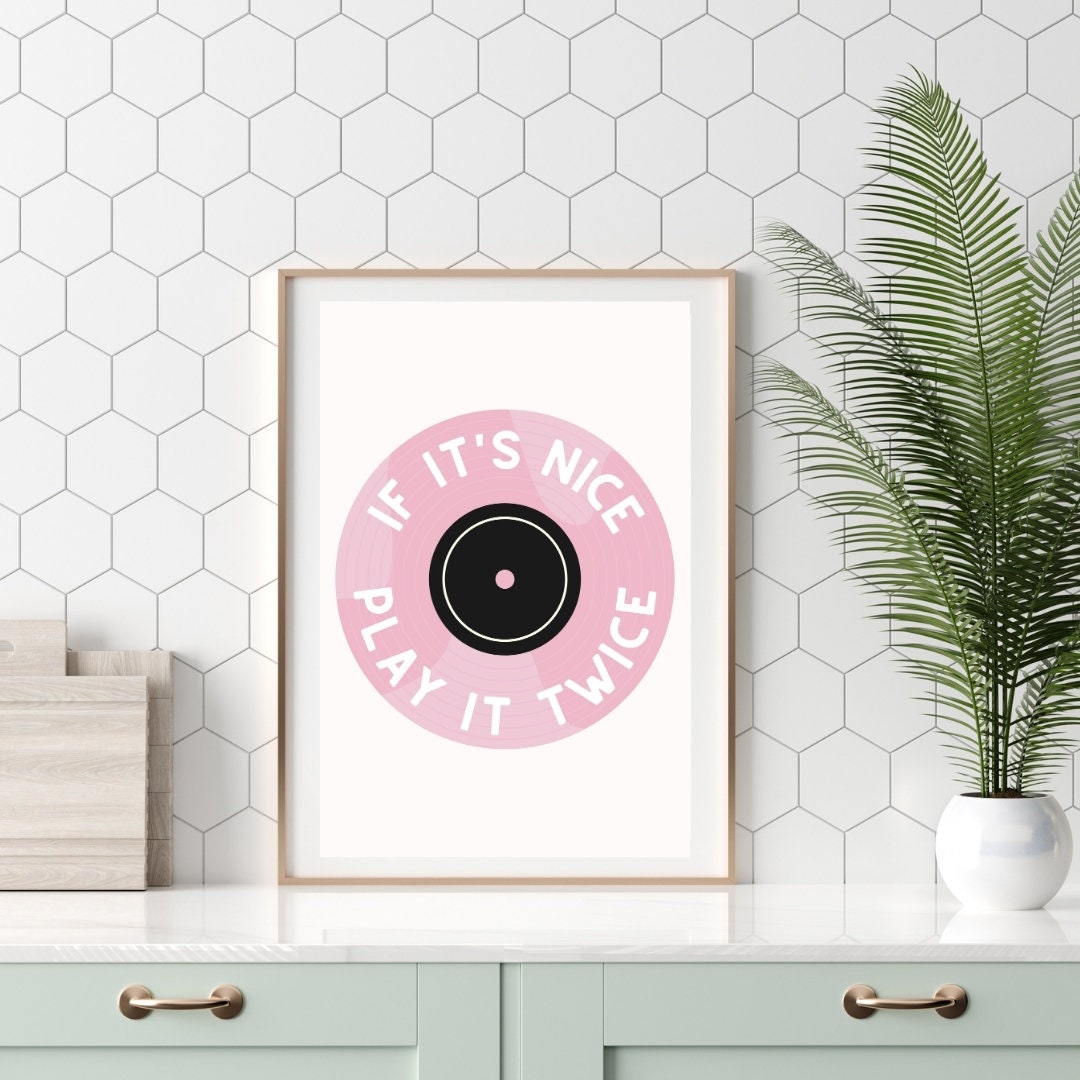 Light Pink Vinyl Record Print: Y2K Girly Music Wall Art (digital ...