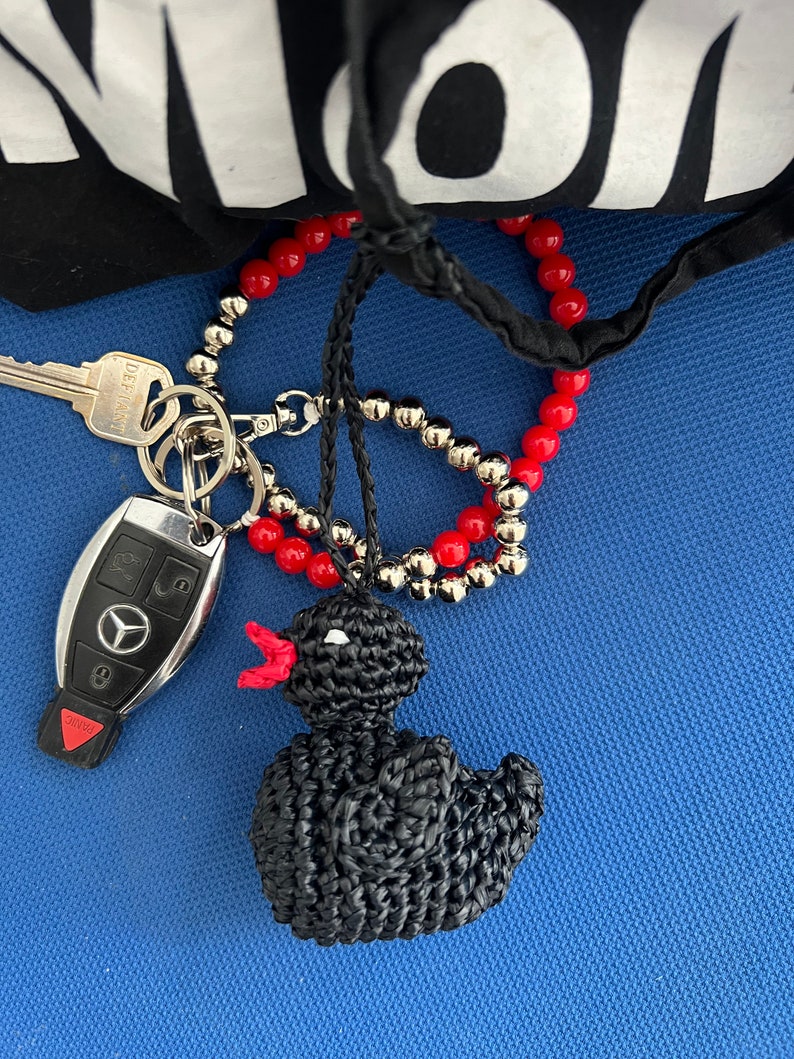 Raffia Bag Charm, Keychain, Beach Accessories, Duck, Duckling, Bathduck ...