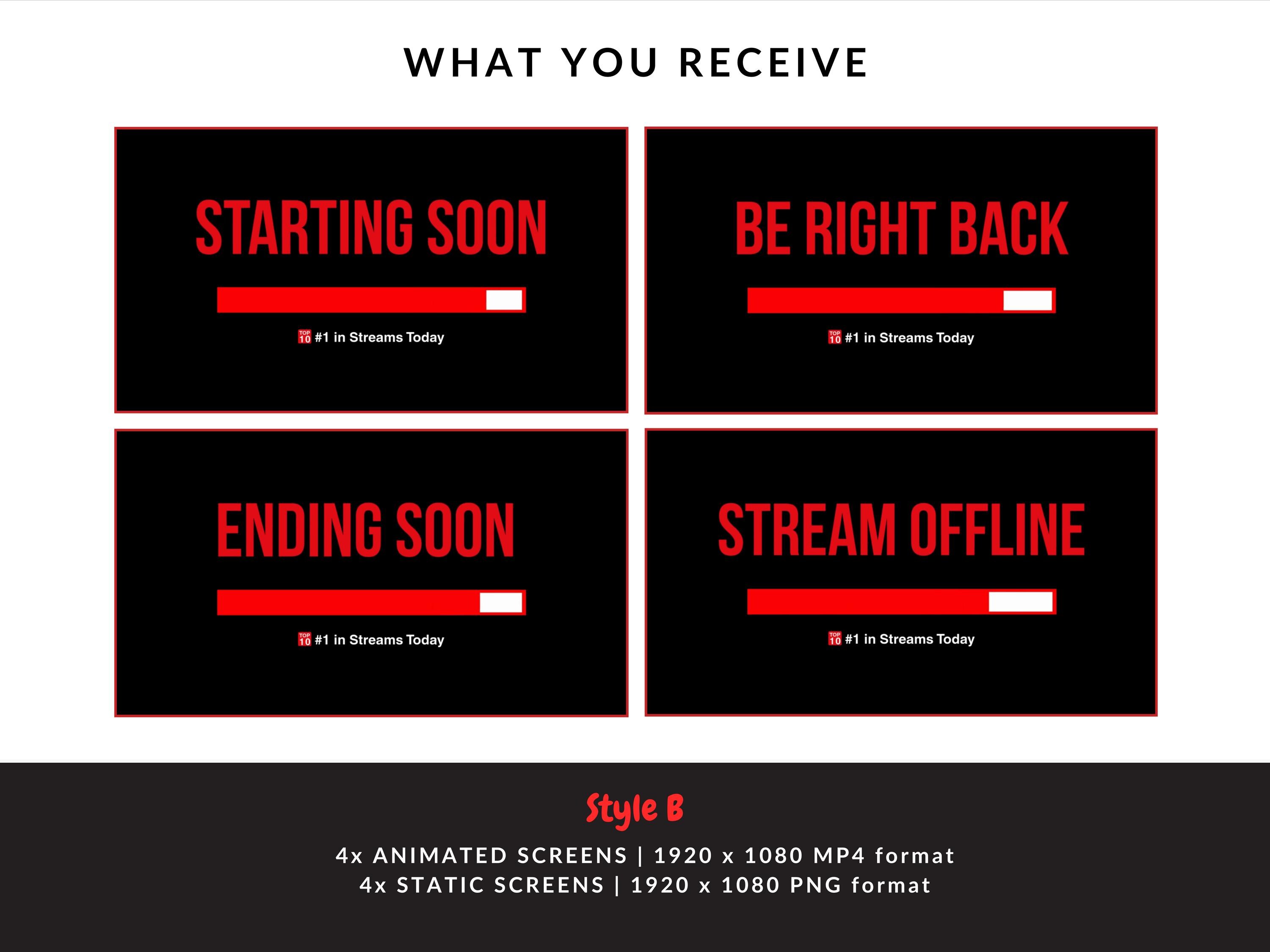 NETFLIX Twitch Overlay Stream Scenes Animated - Start, Be Right Back ...