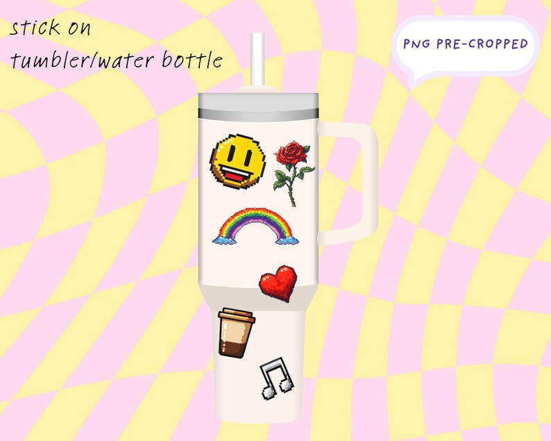 Pixel Art Sticker Cute Daily Bundle Basic Digital PNG Sticker Kawaii ...