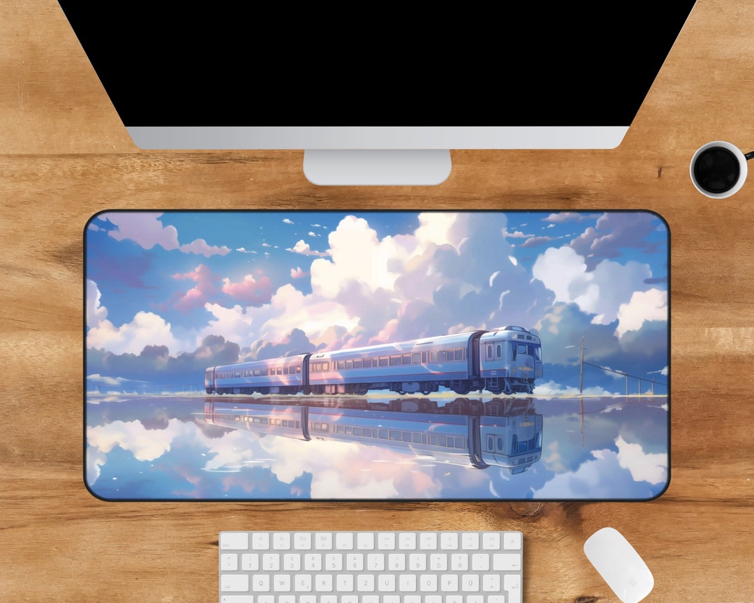 Dreamy Train Desk Mat Lofi Nature Sky Cloud Travel Kawaii Lofi Art Desk ...