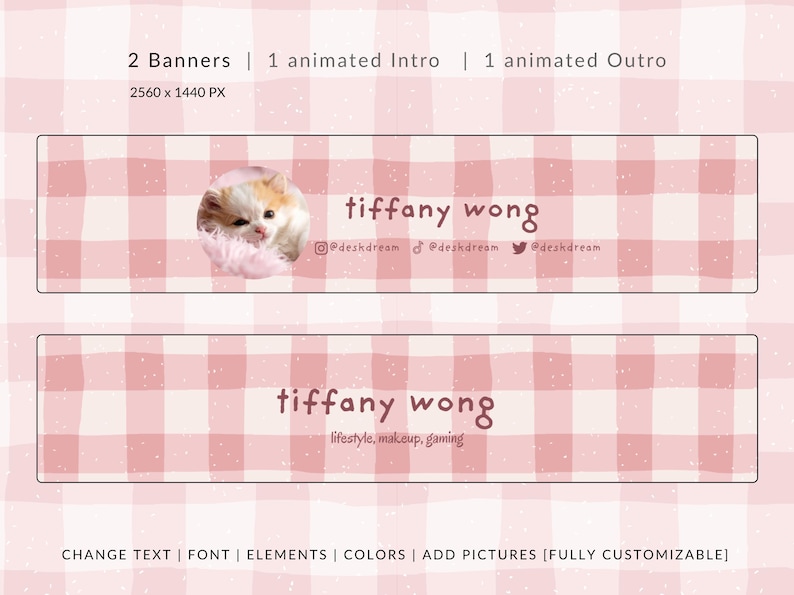 Cottagecore Girly Youtube Branding Kit Cute Coquette - Youtube Banner ...