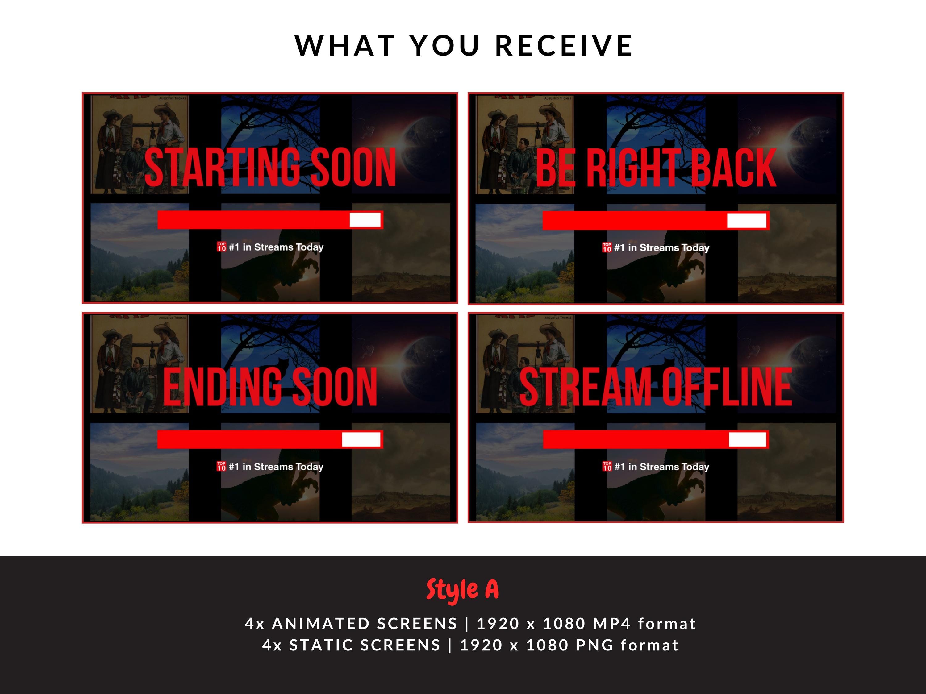 NETFLIX Twitch Overlay Stream Scenes Animated - Start, Be Right Back ...