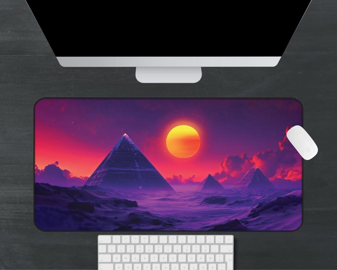 Vaporwave Pyramid Desk Mat Retro Futuristic Sci-fi Fantasy Desk Pad ...