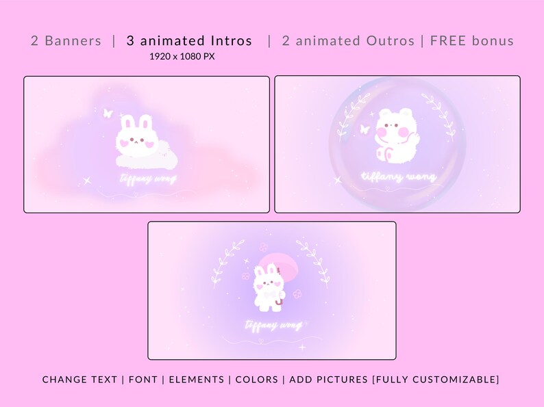 Princess Pink Girly Youtube Branding Kit Purple Fairycore - Youtube ...