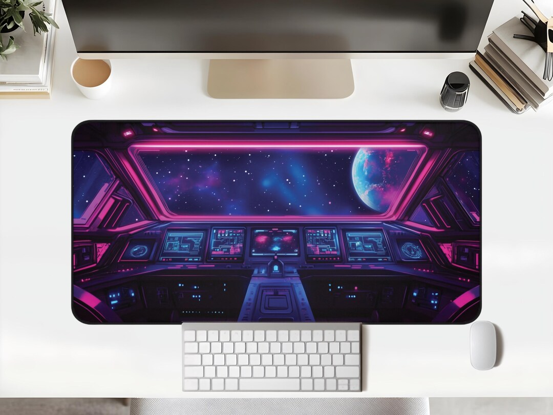 Gaming Spaceship Cockpit Desk Mat Space Station Sci-fi Futuristic ...
