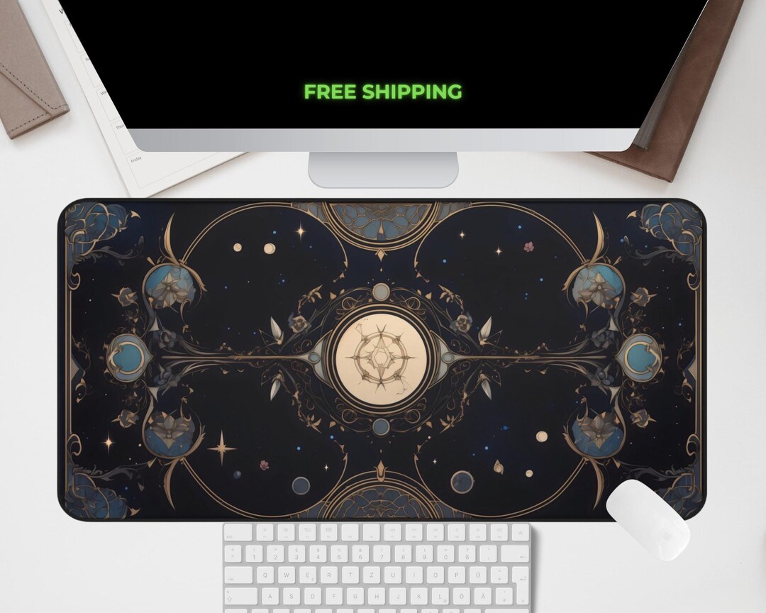 Grimoire Book Magic Desk Mat Vintage Astronomy Celestial Bookish ...