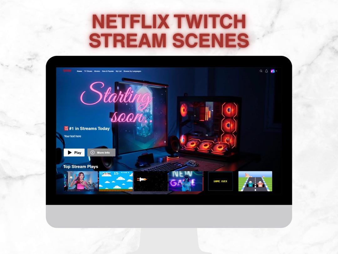 NETFLIX Twitch Stream Scenes Overlay Animated - Start, Be Right Back ...
