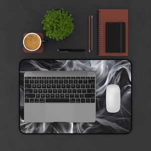Minimalist Desk Mat Abstract Art Monochrome Aesthetic Desk Pad Smoke ...