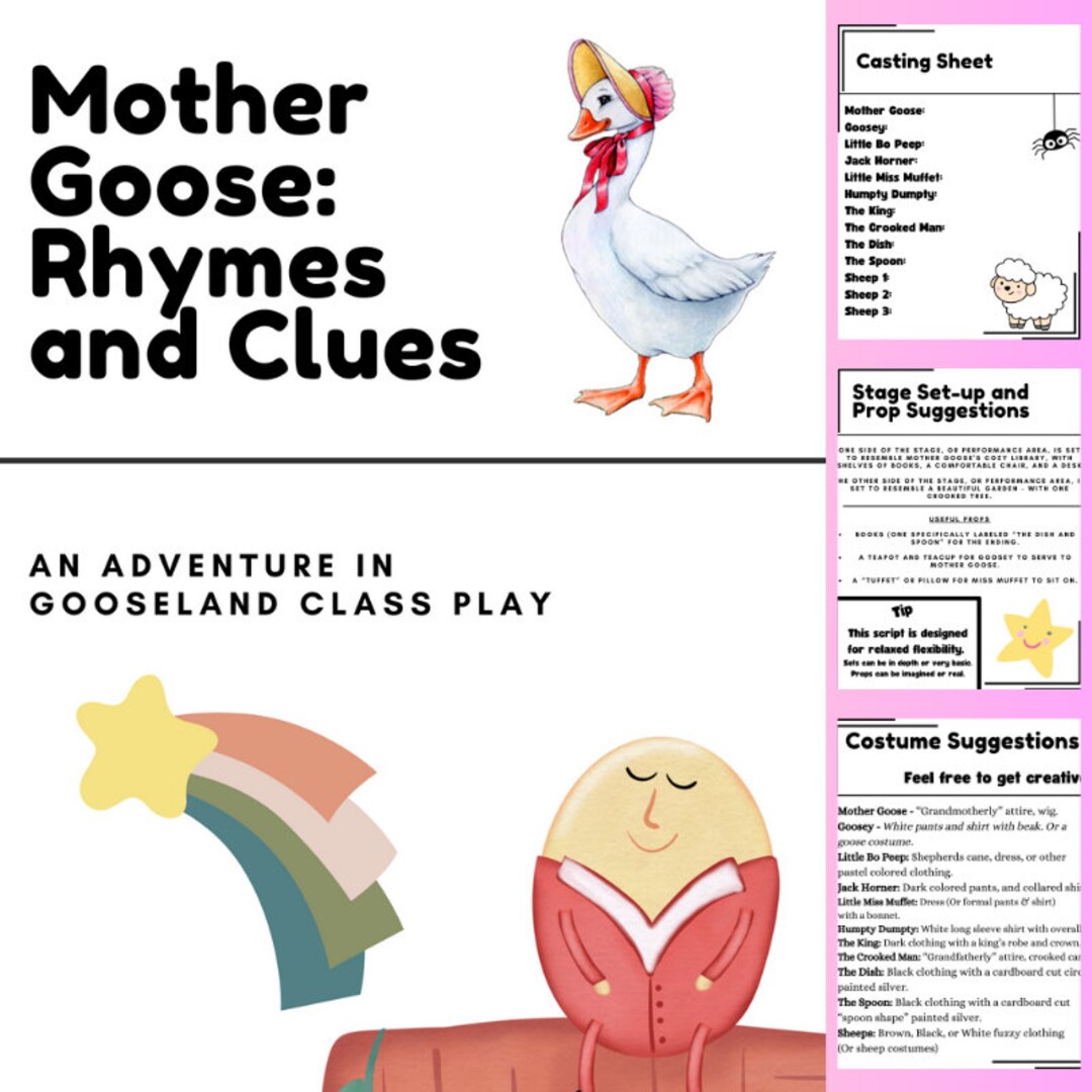 Class Play Packet Nursery Rhyme Script for an Easy, Low-prep ...