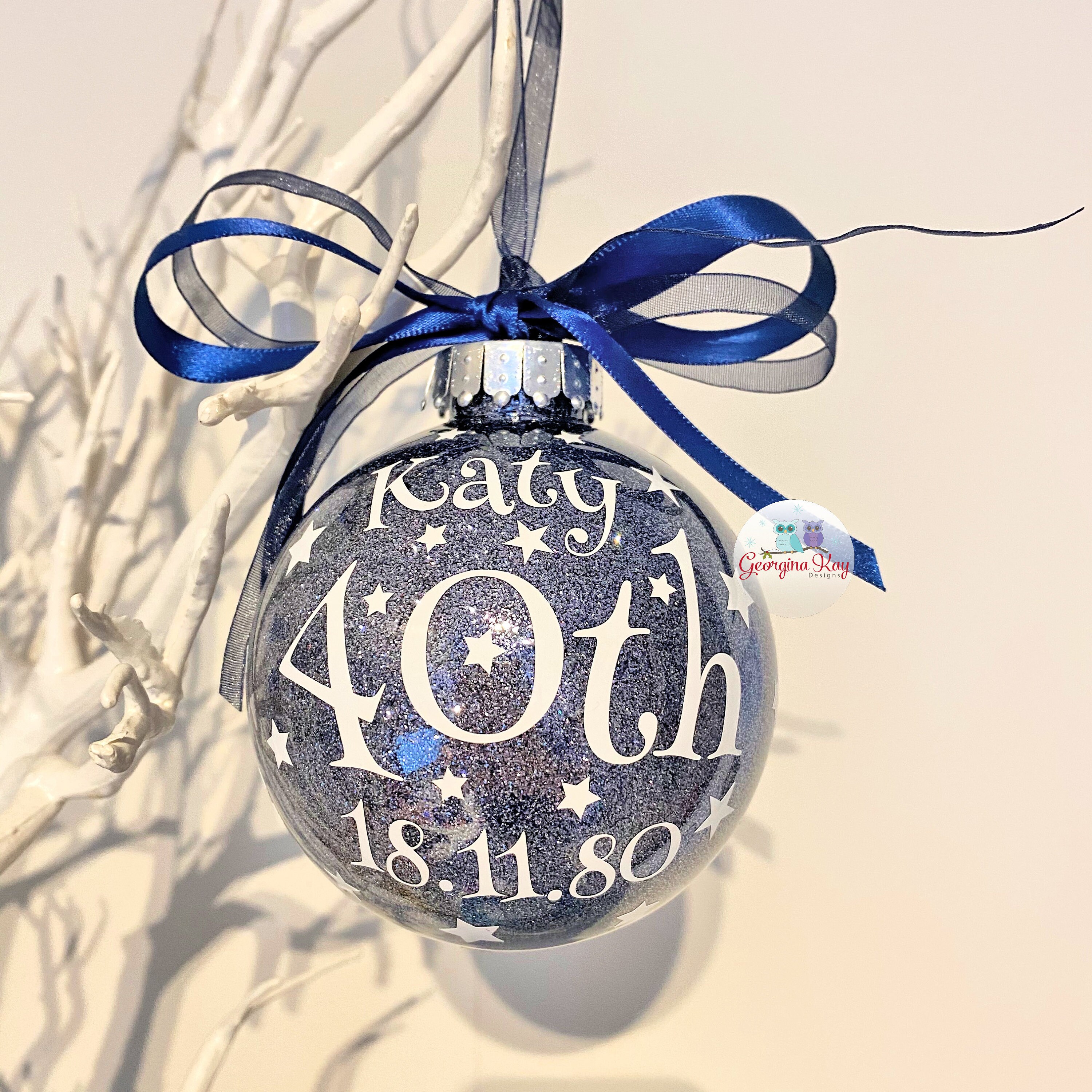 Personalised Birthday Bauble 40th, 21st, 18th, 16th, 50th, 70th, 30th ...