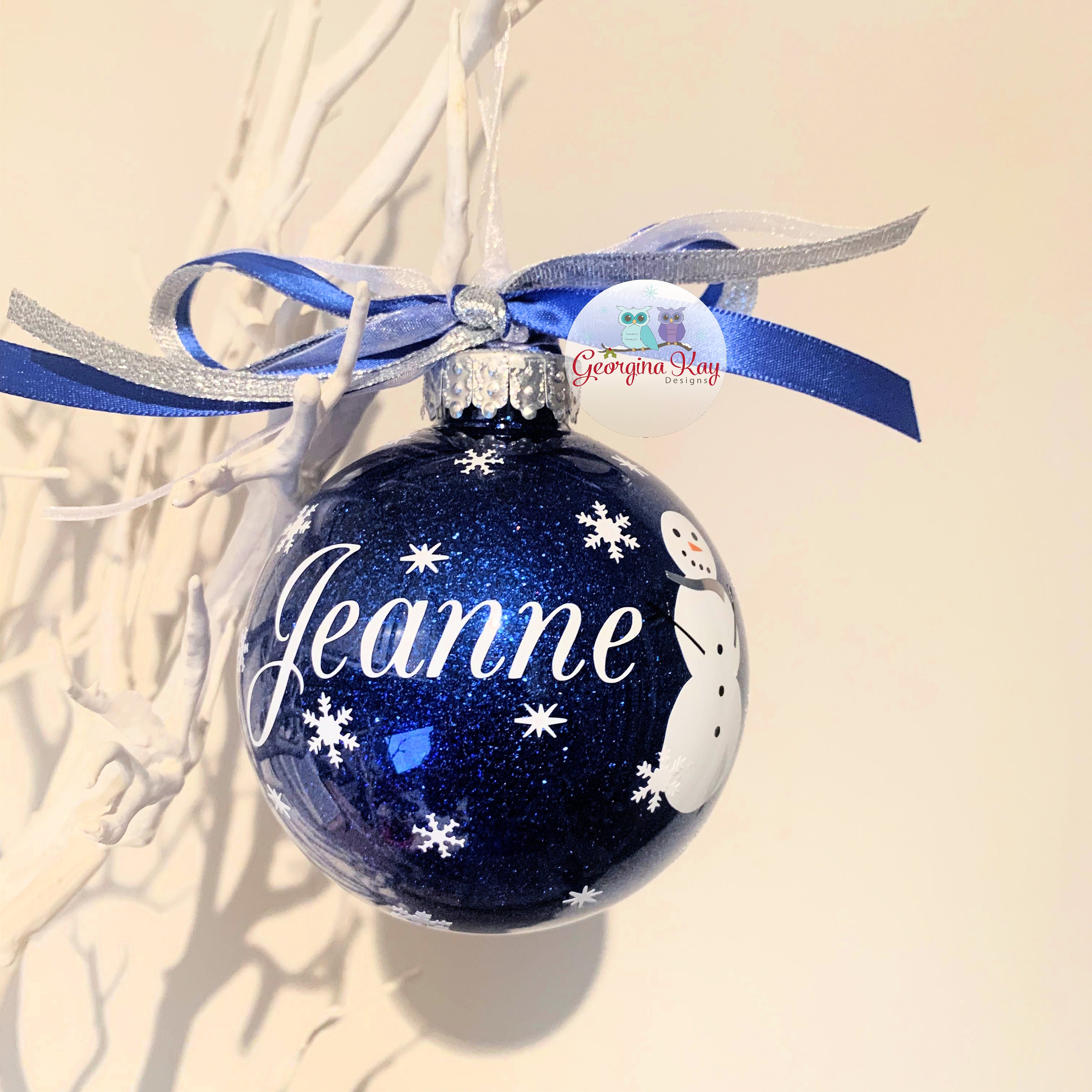 Snowman Christmas Bauble Snowman Bauble Personalised - Etsy Ireland