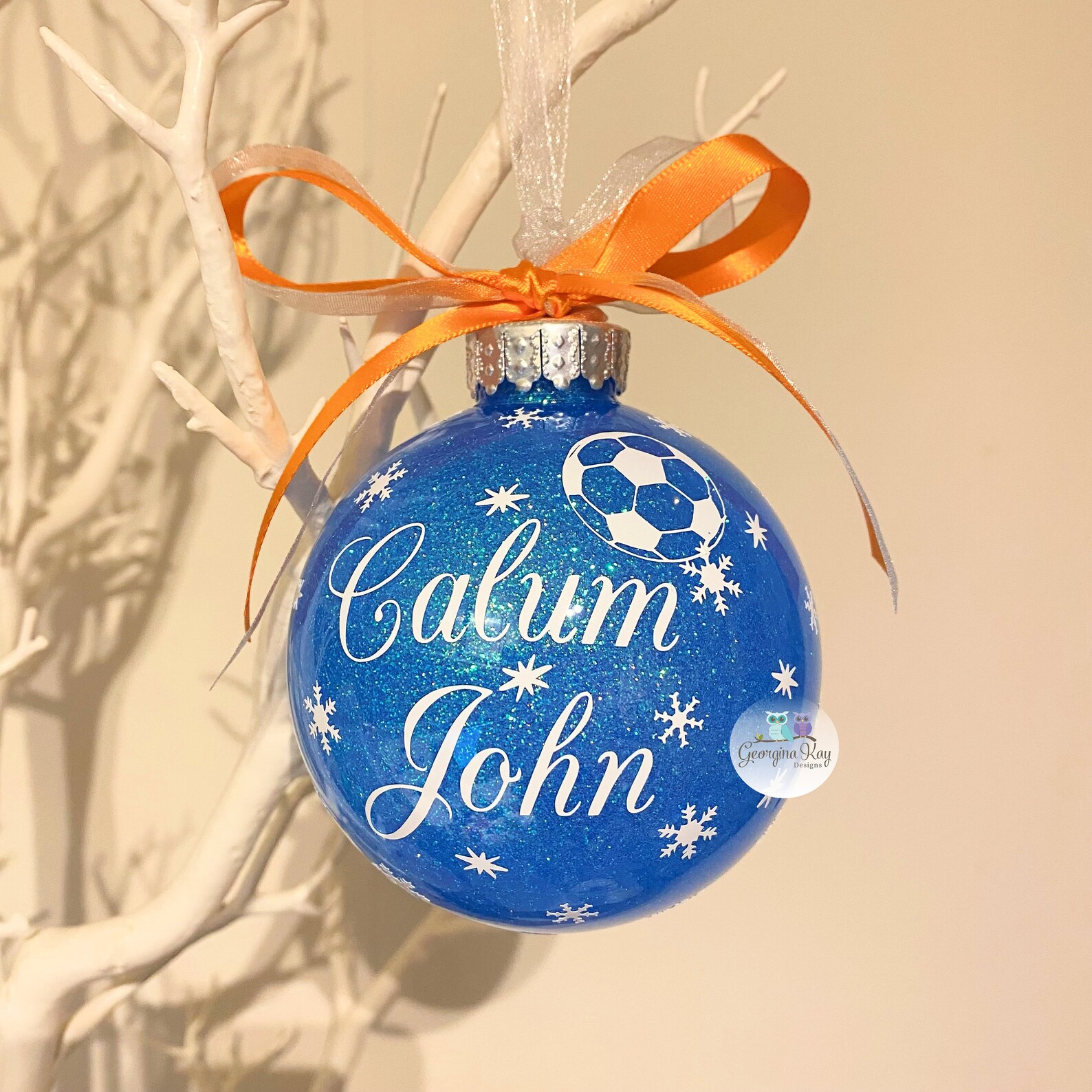 Personalised Football Bauble Football Christmas Ornament - Etsy UK