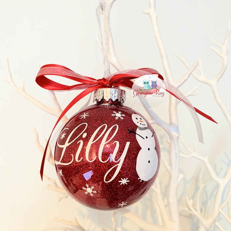 Snowman Christmas Bauble Snowman Bauble Personalised - Etsy Ireland