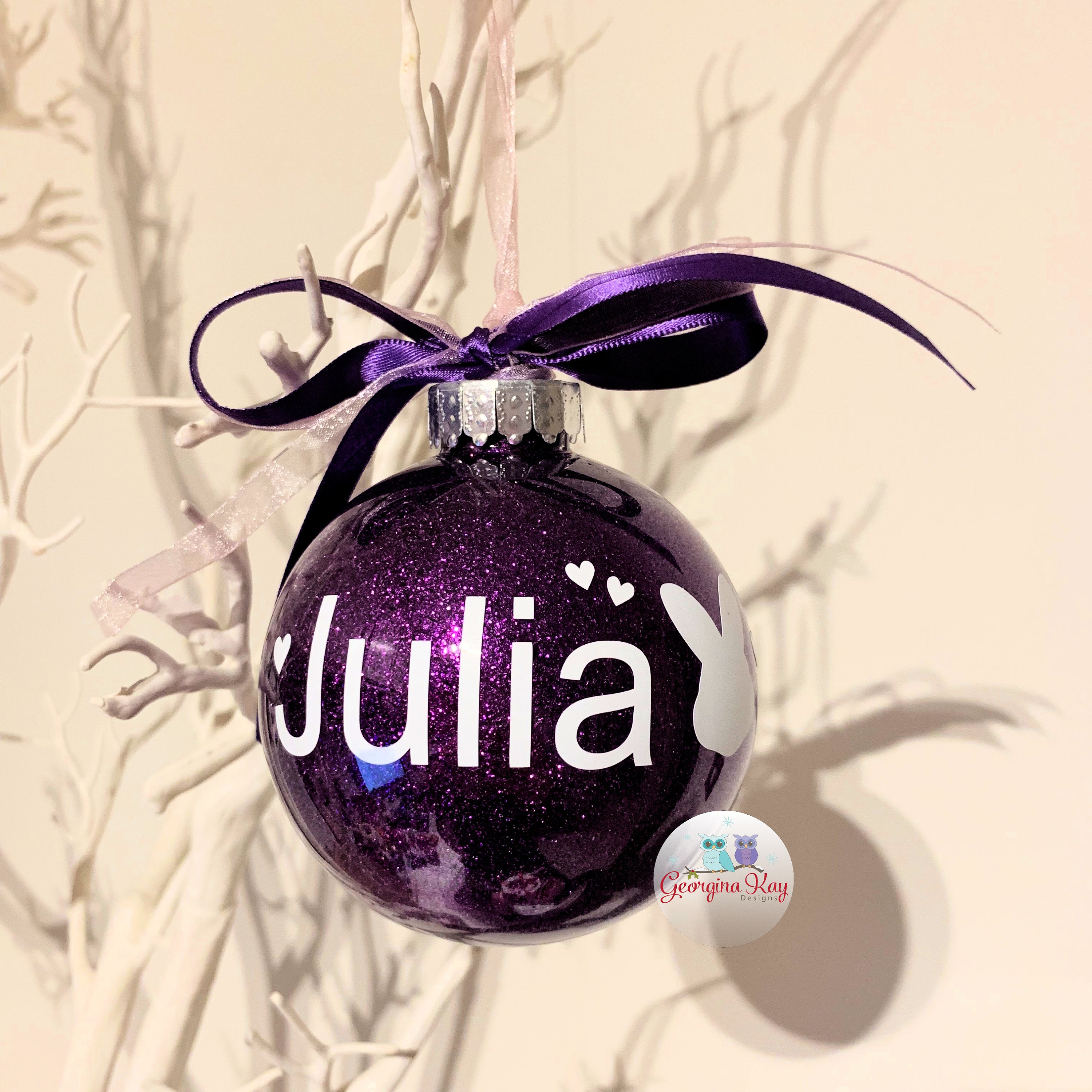 Personalised Rabbit Head Bauble Christmas Bauble Rabbit | Etsy