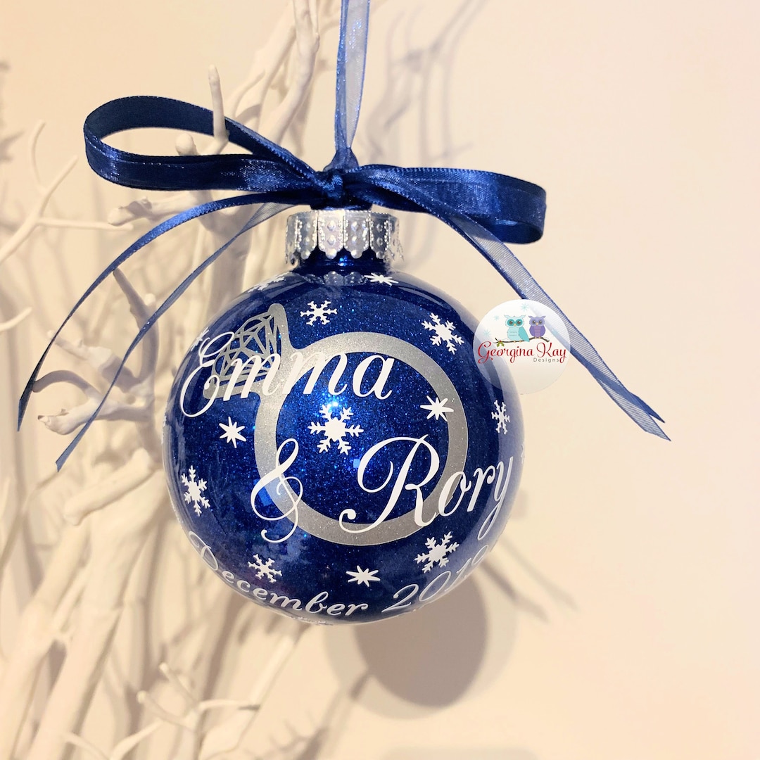 Personalised Engagement Ring Bauble, Christmas Bauble, Engagement ...