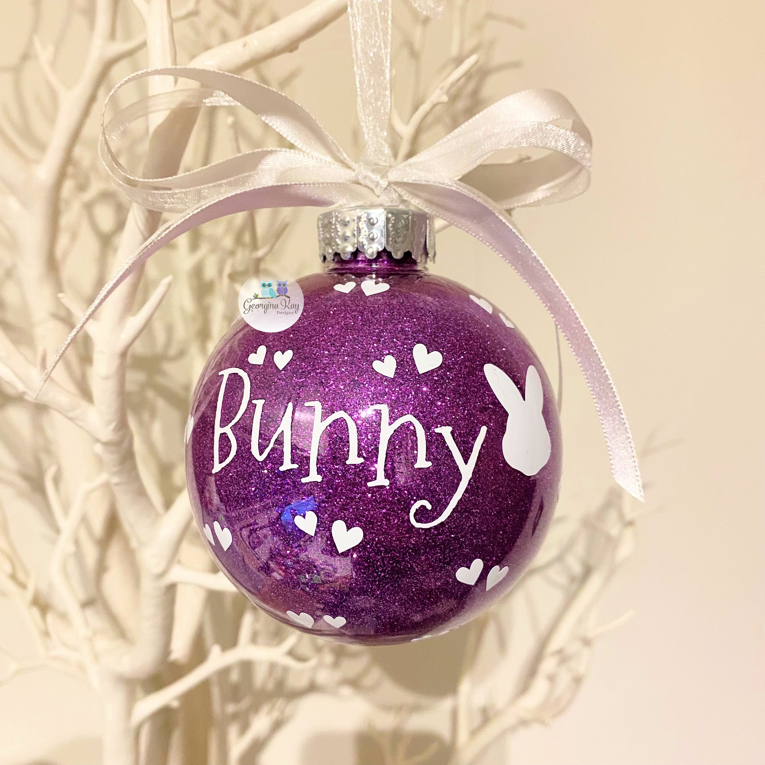 Personalised Rabbit Head Bauble Christmas Bauble Rabbit - Etsy UK
