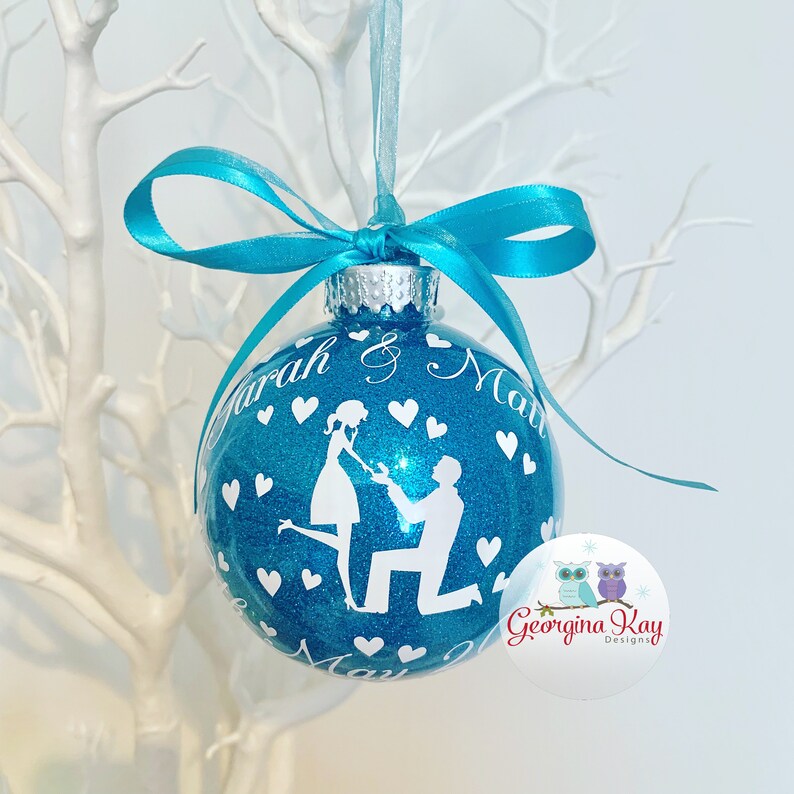Personalised Engagement Bauble Engagement Christmas Ornament - Etsy