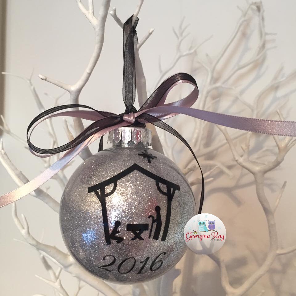 Nativity Scene Christmas Bauble, Church Christmas Decoration ...