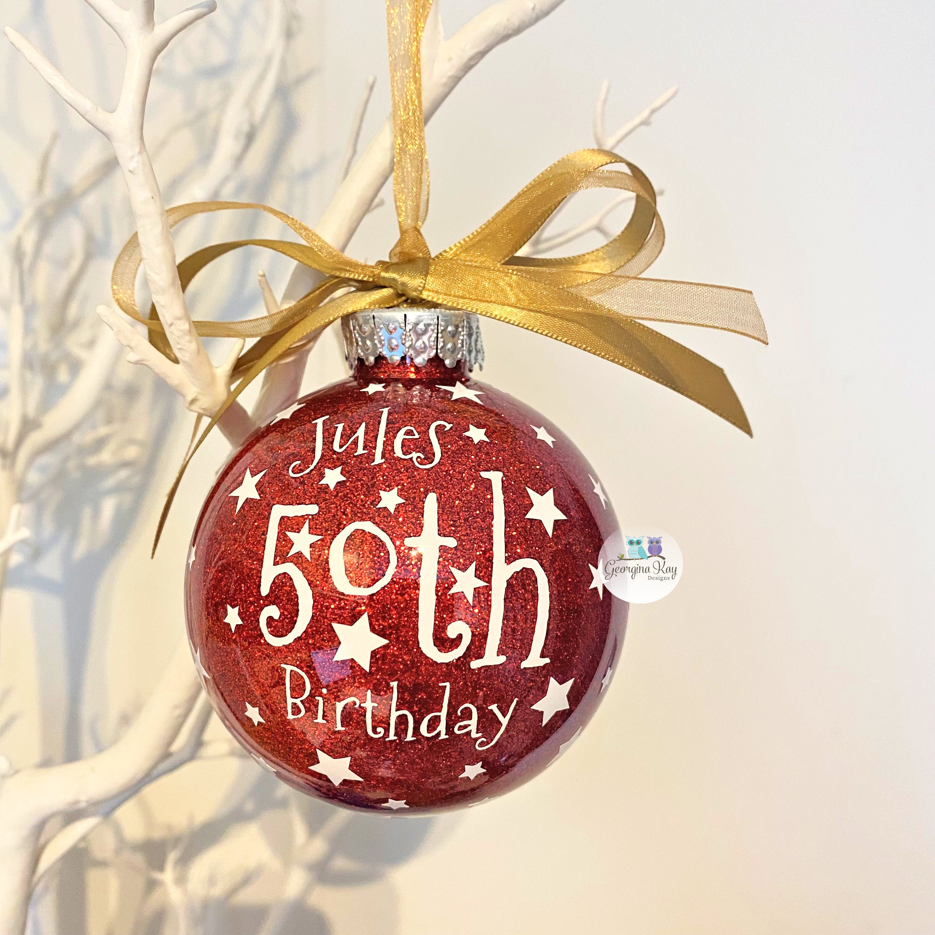 Personalised Birthday Bauble 40th, 21st, 18th, 16th, 50th, 70th, 30th ...