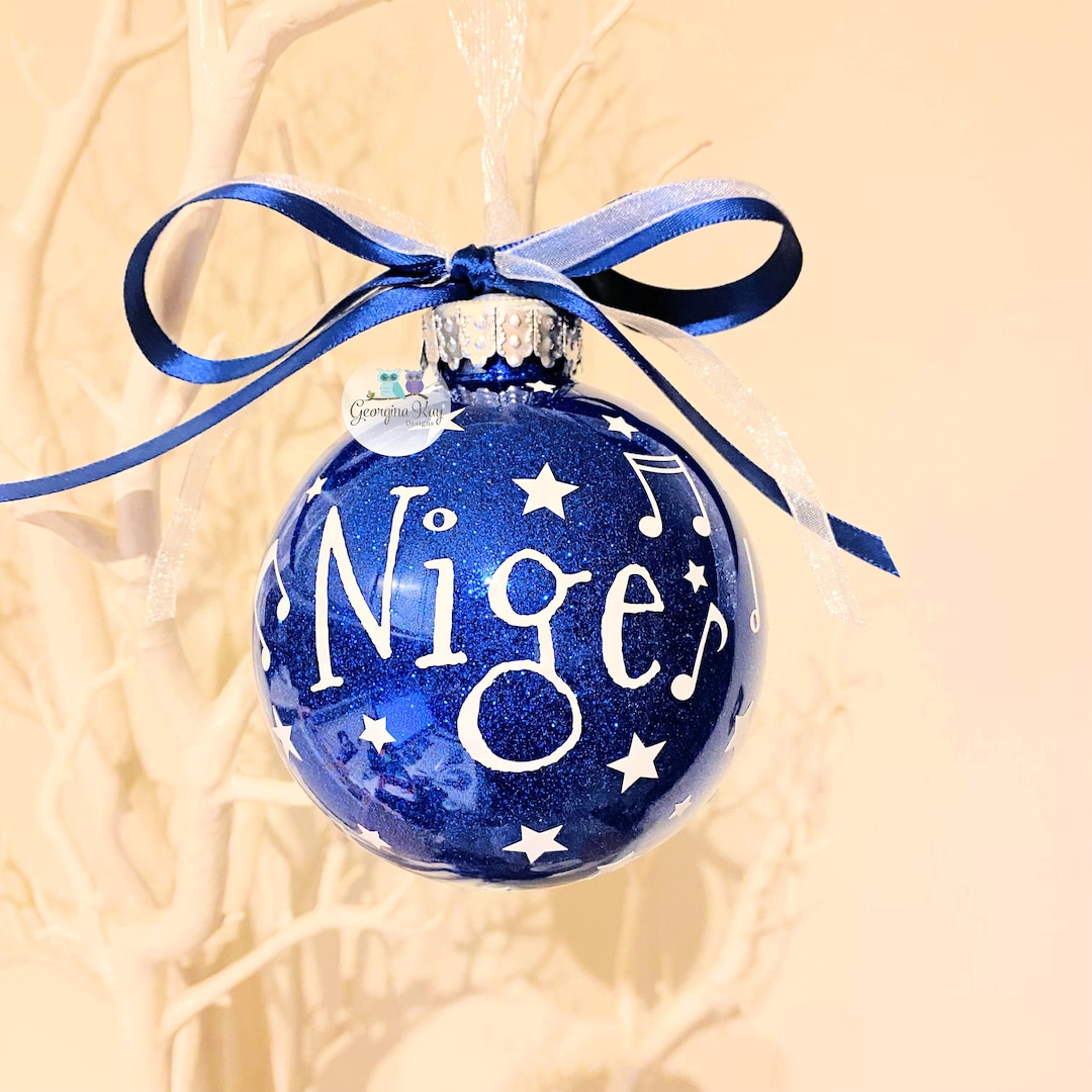 Personalised Music Christmas Bauble, Musical Notes Bauble, Christmas ...