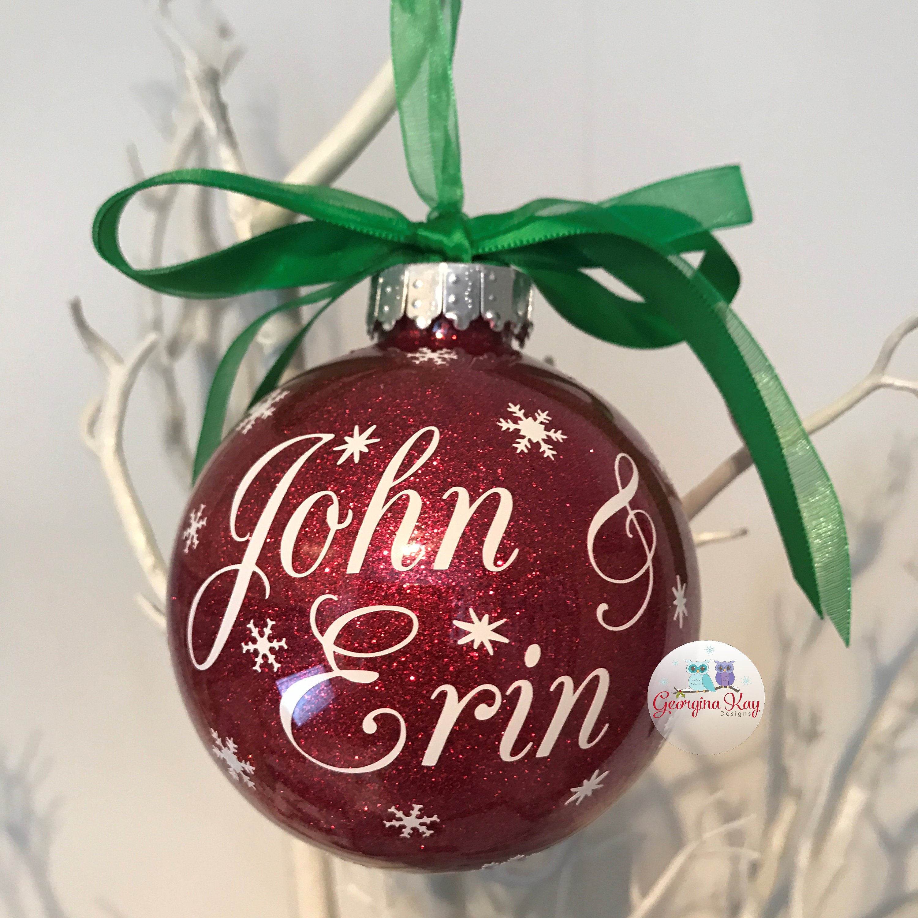 Personalised Bauble, Christmas Bauble, Couple Bauble, Gift for Couple ...