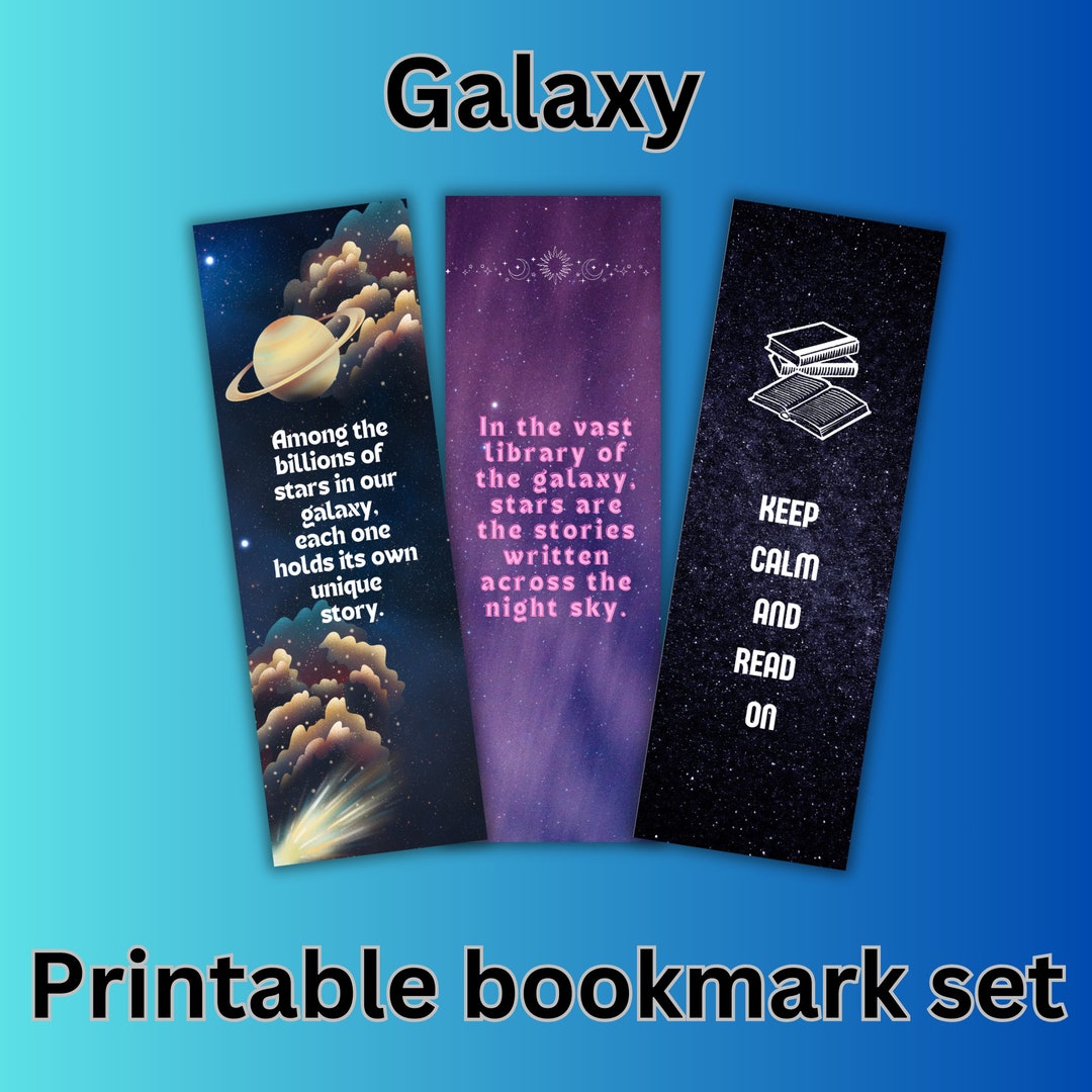 Galaxy Printable Bookmarks - Etsy