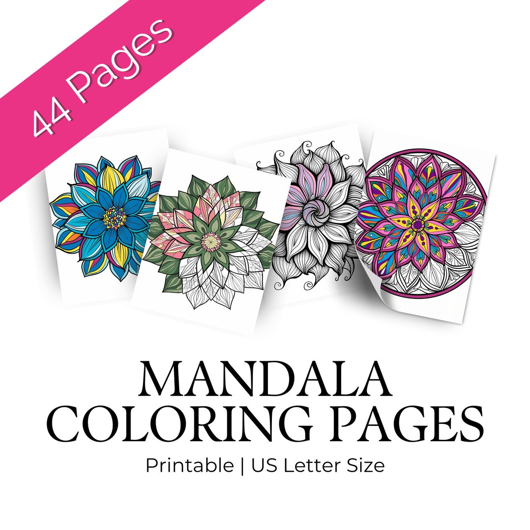 Mandala Coloring Pages Stress Relief Geometric Coloring Sheets Floral ...