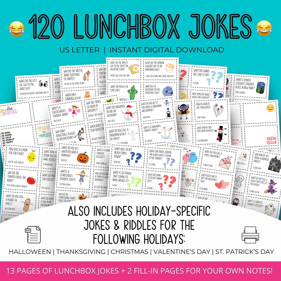 Lunch Box Jokes for Kids | Lunchbox Notes | Printable Lunchbox Notes ...