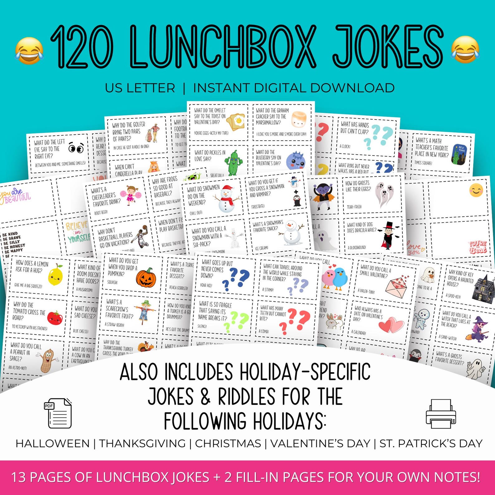 Lunch Box Jokes for Kids | Lunchbox Notes | Printable Lunchbox Notes ...