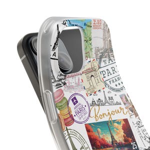 Paris Phone Case French Stamp Collage iPhone Case for Birthday Best ...