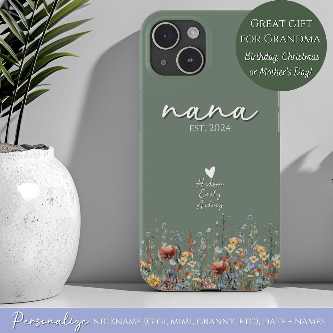Custom Grandma Birthday Gift Wildflowers Phone Case Personalized Nana ...