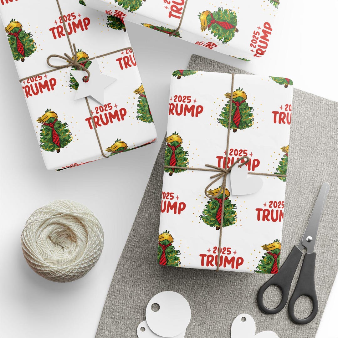 Donald Trump Christmas Wrapping Paper Republican Gifts MAGA Wrapping ...