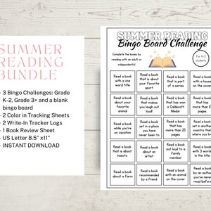 Summer Reading Log Printable, Kids Summer Reading Challenge, Summer ...