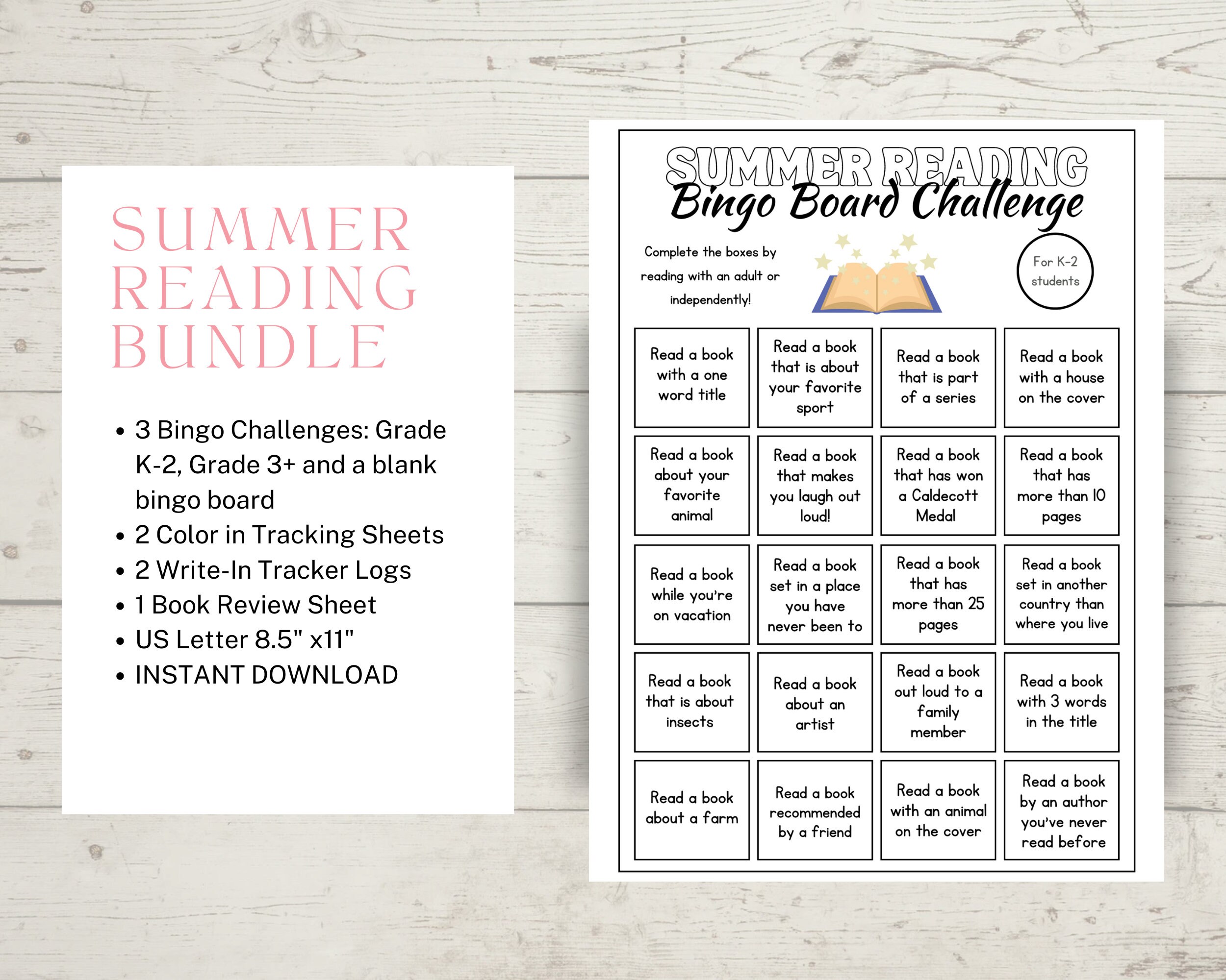 Summer Reading Log Printable, Kids Summer Reading Challenge, Summer ...