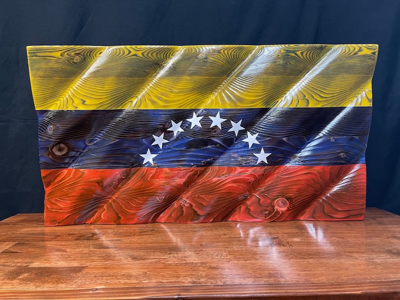 Wavy Venezuelan Flag, Waving Flag, Charred Venezuelan Flag, Venezuela ...