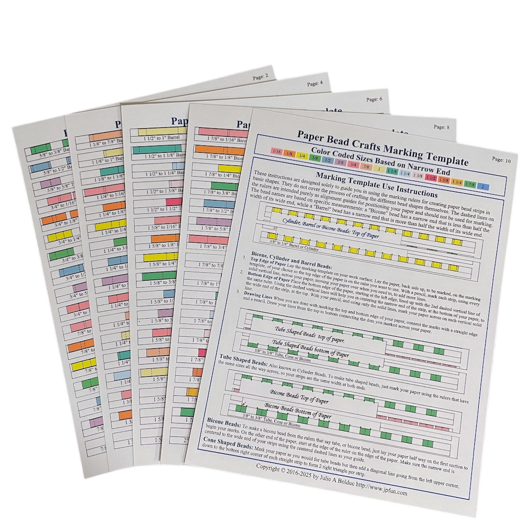 Paper Bead Marking Templates, DIY Craft Rulers (PDF Download) - Etsy
